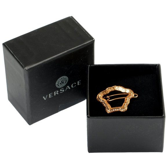 Versace | Jewelry | Versace Gold Color Medusa Shape Hair Clip | Poshmark